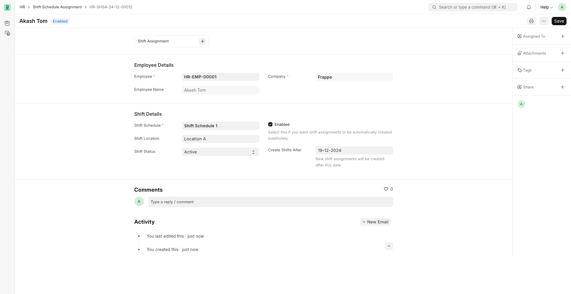Shift Schedule Assignment